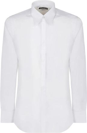 Dolce & Gabbana Wei&szlig;es Popeline-Hemd mit spitzem Kragen - - Shirts - Herren - Wei&szlig; - XL
