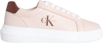 Calvin Klein Damen Cupsole Sneaker Chunky Mono aus Leder, Rosa (Whisper Pink/Cappuccino), 37