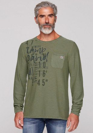 Camp David Rundhalspullover mit Brusttasche