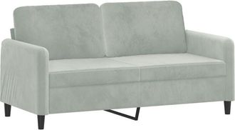 vidaXL 2-Sitzer-Sofa Hellgrau 140 cm Samt - Vidaxl