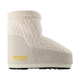Moon Boot Bottes basses Icon Low No Lace en maille - Femme - Chaussures - Blanc - Taille: 36 EU
