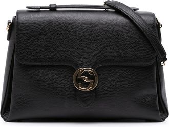 Gucci Hobo Bags - Medium Dollar Calf Interlocking G Satchel - Gr. unisize - in Schwarz - für Damen