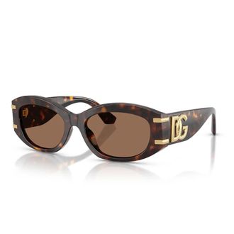 Dolce & Gabbana Ovale Sonnenbrille - - Accessories - unisex - Braun - 53 MM