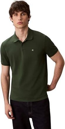 Calvin Klein Polo Manches Courtes Homme Monogram Pique en Coton, Vert (Sycamore), XL