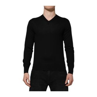 Dolce & Gabbana Luxuri&ouml;ser Logo Wollpullover - - Knitwear - Herren - Schwarzk - L
