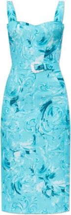 Versace Jeans Couture Femme, Robes, Bleu, Taille: 36 FR Robe &agrave; bretelles avec motif Barocco