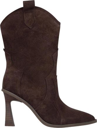 Alma En Pena Alma EN Pena, Femme, Chaussures, Brun, Taille: 42 EU Bottine à talon brodée