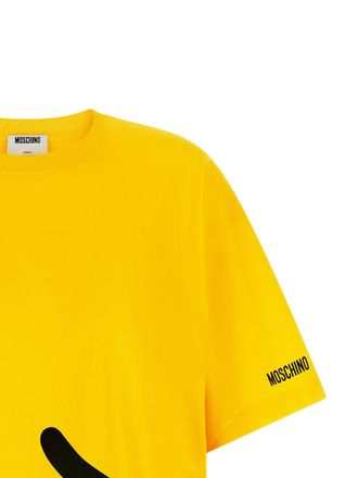 Moschino Smiley-Print Cotton T-Shirt - Yellow