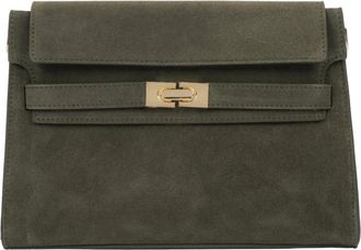 Estro & Luminara Femme, Sacs, Vert, Taille: ONE Size Velour Shoulder Bag