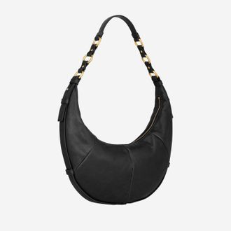 Saint Laurent Womens Hobo Bag Leather Black Shoulder