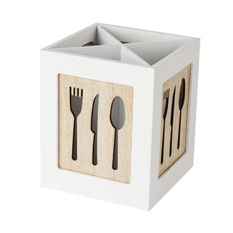 Valiclud Holz Besteckkasten Utensilienhalter Aufbewahrungsbox Besteck Organizer K&uuml;chen Organizer Tischbesteck Halter Langlebig Kratzfest Leicht Zu Reinigen