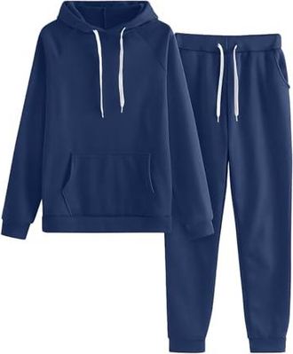 Generic Surv&ecirc;tement pour femme - Surv&ecirc;tement 2 automne l&eacute;ger - Ensemble de jogging unisexe avec sweat &agrave; capuche et pantalon - Sweat &agrave; capuche surdimensionn&eacute; &agrave;