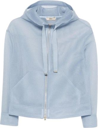 Herno Femme, Vestes, Bleu, Taille: 38 FR Azzurro CH Polyester Hooded Fleece Jacket