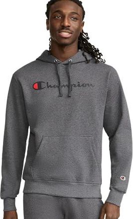Champion Pullover Fleece Hoodie, Standard Fit, Midweight, Logo, Available in Regular and Big & Tall Maillot de survêtement, Script Bruyère Granite, M Homme