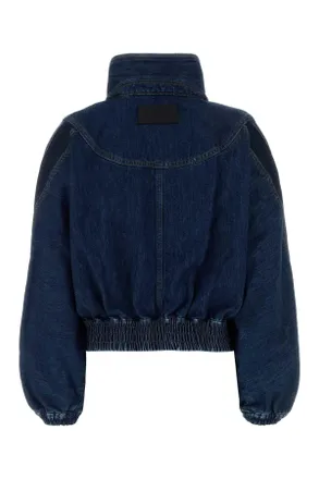 Givenchy Womens Blue Denim Bomber Jacket Mediumblue Exterior: Cotton Giacche E Gilet