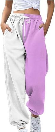 Generic Pantalon ample pour femme - Pantalon d&eacute;contract&eacute; respirant avec poches lat&eacute;rales et jambe &eacute;vas&eacute;e - Grande taille 3X disponible, blanc, XXL