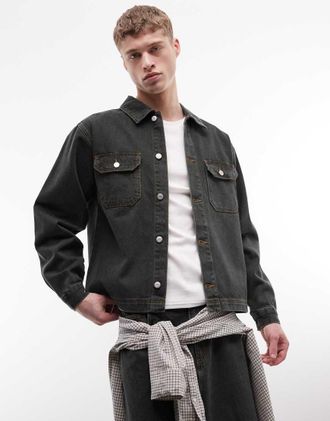 Reclaimed Vintage Veste en jean densemble - Kaki-Vert