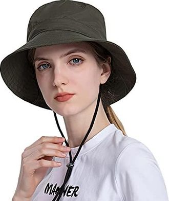 Generic Cocila Chapeau De Soleil pour Femme à Large Bord Plage Seau RéGlable Chapeaux DéTé Bonnet Nuit Homme (Army Green One Size) Chapeaux De RandonnéE Homme