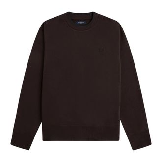 Fred Perry Oversized Tipped Sweatshirt - - Sweatshirts & Hoodies - Herren - Braun - M