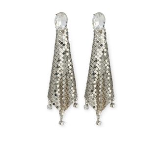 Paco Rabanne Femme, Accessoires, Gris, Taille: ONE Size Boucles doreilles en cotte de mailles à cristaux