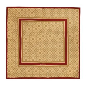 Kazar Beiger Seidenschal mit dem Muster des Autors - - Accessories - Damen - Beige - ONE SIZE