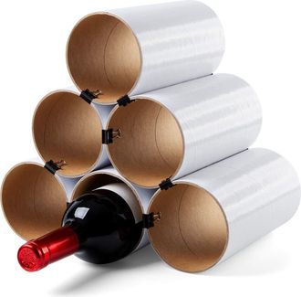 Corpus Delicti Weinheim - Flaschenregal - Weinregal aus Hartpapier - Basisversion für bis zu 11 Flaschen - erweiterbar (6 Hülsen weiß) (76.1-6er)