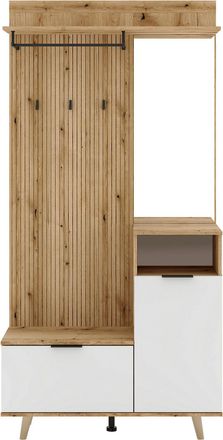 Boxxx Garderobe Nordic, Wei&szlig;, Eiche, Holzwerkstoff, 100x204x40 cm, Garderobe, Garderoben-Sets & Serien, Garderoben-Sets