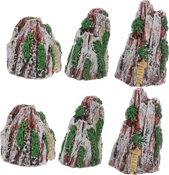 Garneck 6stücke Steingarten-ministatue Aus Kunstharz Für Aquarien Realistische Simulation Miniatur-Dekoration Für Tisch Terrarium Und Zuhause Mikro-landschaft