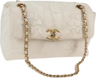 Chanel Pre-owned Cuir sacs-chanel - Femme - Pre-owned - Blanc - Taille: ONE Size