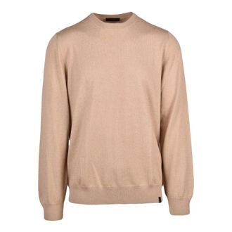 Fay Pullover mit Rundhalsausschnitt - - Knitwear - Herren - Braun - XL