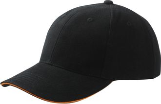 Myrtle Beach 6 Panel Sandwich Cap in Kontrastfarben Gr. One Size, Multicoloured - Black/Orange