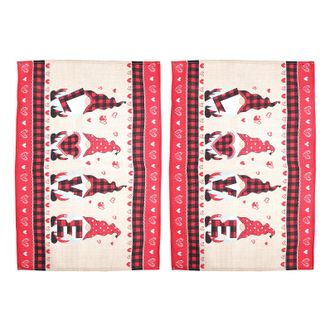 Cabilock 2 St&uuml;ck Tischsets Valentinstag Herzform aus Baumwolle Waschbare Platzsets f&uuml;r K&uuml;chentisch Abwaschbare Tischmatten f&uuml;r Partys und Weihnachtsessen