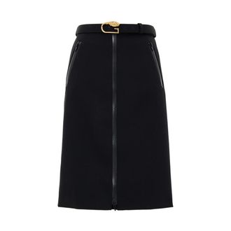Gucci Schwarzer Rei&szlig;verschluss-G&uuml;rtelrock - - Skirts - Damen - Schwarzk - M