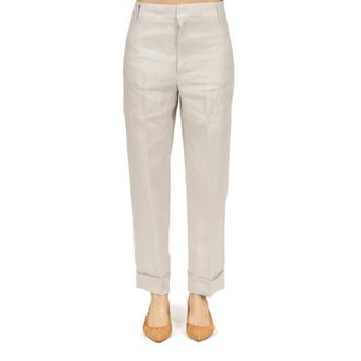 Max Mara Leinenhose - - Trousers - Damen - Grau - 2XL