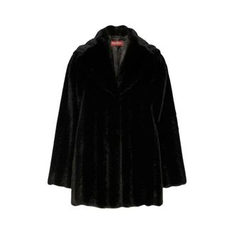 Max Mara Fluffy-textured Coat - - Jackets - Damen - Schwarzk - XS