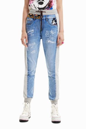 Desigual Womens Denim_Mickey H Casual Pants, Blue, L