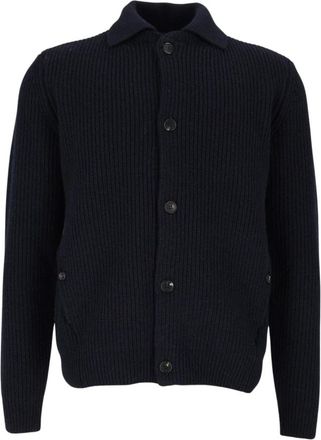 Zanone Homme, Pulls, Bleu, Taille: M Cardigan &agrave; col chemise