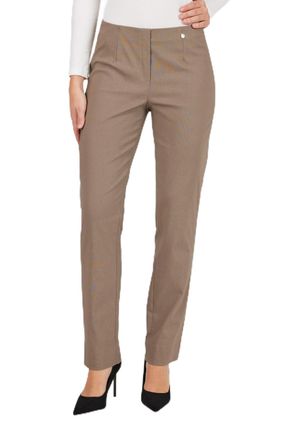 Robell Style Marie - Stoffhose Damen high Waist - Damenhose Power Stretch - Bengaline Stoff Hose mit Schlitz am Saum - Bitte eine Gr&ouml;&szlig;e Kleiner bestellen - T