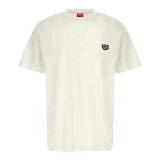 Kenzo Homme, Tops, Blanc, Taille: S T-shirt Brod&eacute; Tigre Sauvage