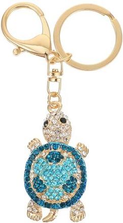 Hemoton Porte-Clés Tortue en Alliage Orné de Cristaux Bleu Pendentif Décoratif Léger et Compact pour Paquet ou Voiture Accessoire Créatif Unique 1 Pièce