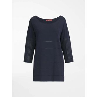 Max Mara Blumiger Stricktop - - Tops - Damen - Blau - M