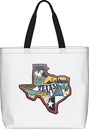 Generic Sac De Courses Drapeau De L&Eacute;tat Du Texas Sac Biblioth&egrave;que Lavables Personnaliser Sacs &Agrave; Main, Pour &Eacute;cole, Shopping, Voyage, Tous Les Jours