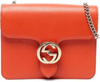 Gucci Hobo Bags - Small Dollar Calfskin Interlocking G Crossbody - Gr. unisize - in Orange - f&uuml;r Damen