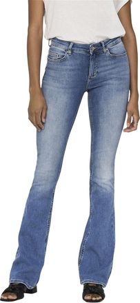 Only Damen Onlblush Life Mid Flared Dnm Tai467 Noos Jeans, Light Blue Denim, XL / 34L EU