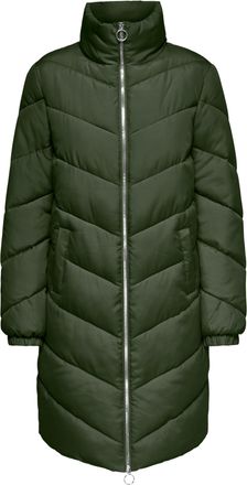 Jacqueline de Yong JdY Damen JDYNEWFINNO Long Padded Jacket OTW New Jacke, Forest Night/Detail:Silver Zip, XS