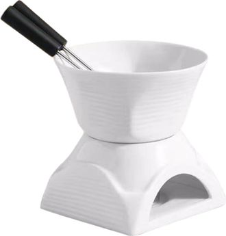 Generico Einzelne Fonduetassen | 220 ml tragbarer Mini-Dessertbecher mit Gabel, zum Aufw&auml;rmen und Schmelzen von Butter und K&auml;se - f&uuml;r Butter, S&uuml;&szlig;igkeiten, Leck