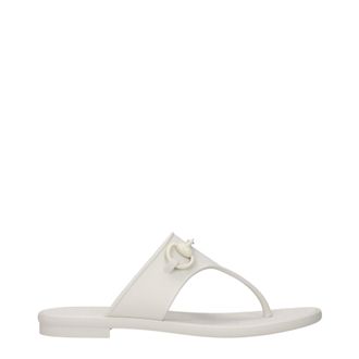 Gucci Femmes Tongs Caoutchouc Blanc/Blanc Sale