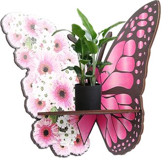 Generic Eckwandregal - Eckwandausstellung, Eckregal aus Holz, schwimmendes Schmetterlingsregal aus Holz für die Wand, Vitrine für Sammlerstücke, Schmuck, Topf