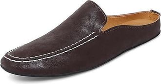 Generic Mocassins à bout rond en similicuir pour homme - Légers et antidérapants - Flexibles - Pour mariage, marron, 40 2/3 EU