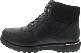 Tommy Hilfiger Herren Stiefel Warm aus Leder, Schwarz (Black), 41